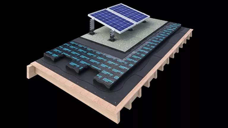 Photovoltaic laminate roof system on timber structure