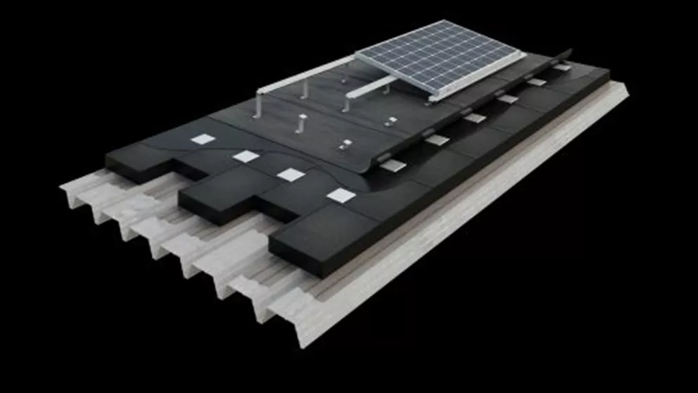 Photovoltaic roof system on profiled metal deck structure