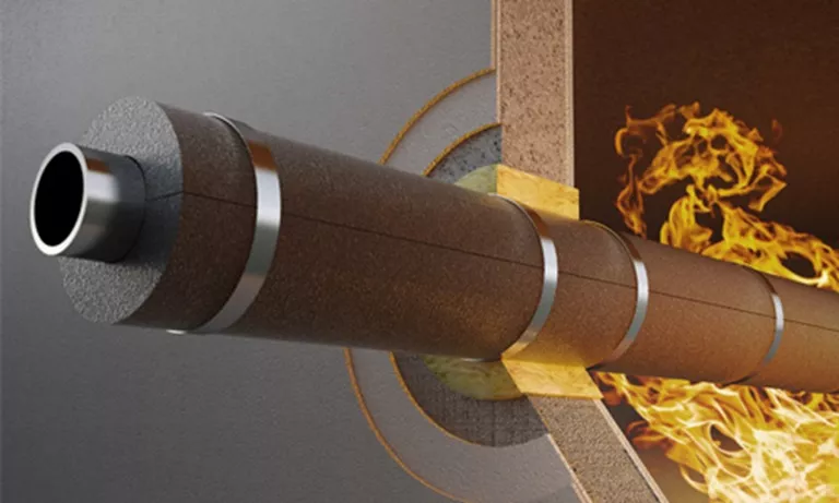 Passive fire protection in buildings with through penetration fire stop ...