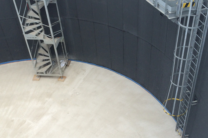 Impounding basins at LNG facility